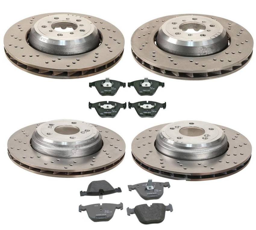BMW Brake Pad and Rotor Kit – Front and Rear (360/350mm) 34112283801 ...