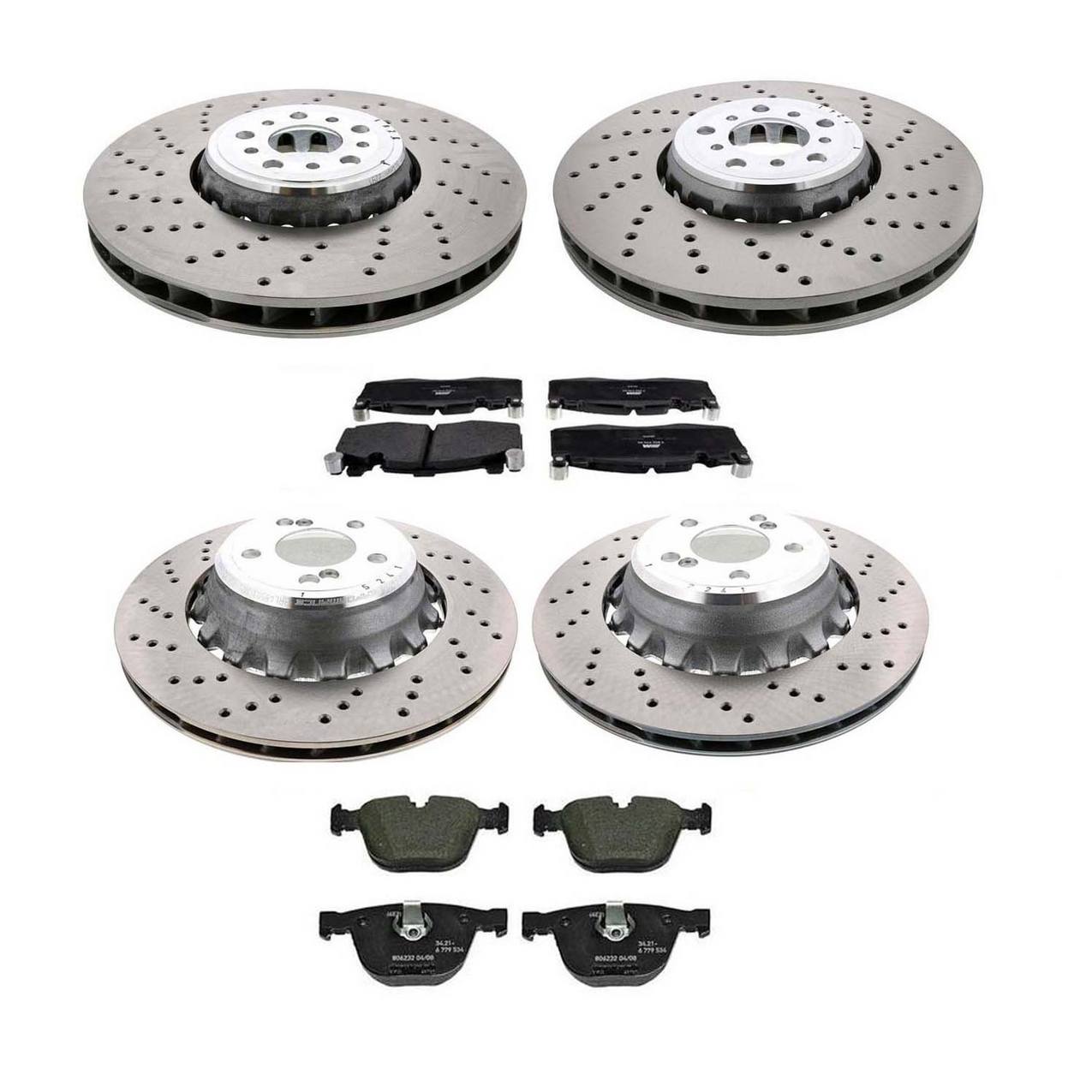 BMW Brake Pad and Rotor Kit – Front and Rear (395/385mm) 34112284901 ...