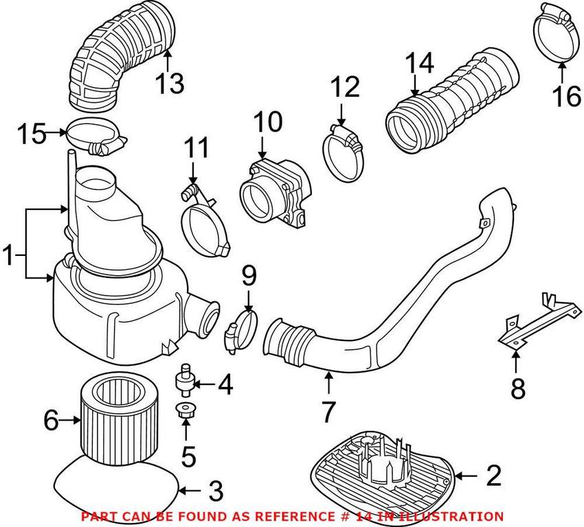 Air Box Intake Hose Genuine Saab 4572616