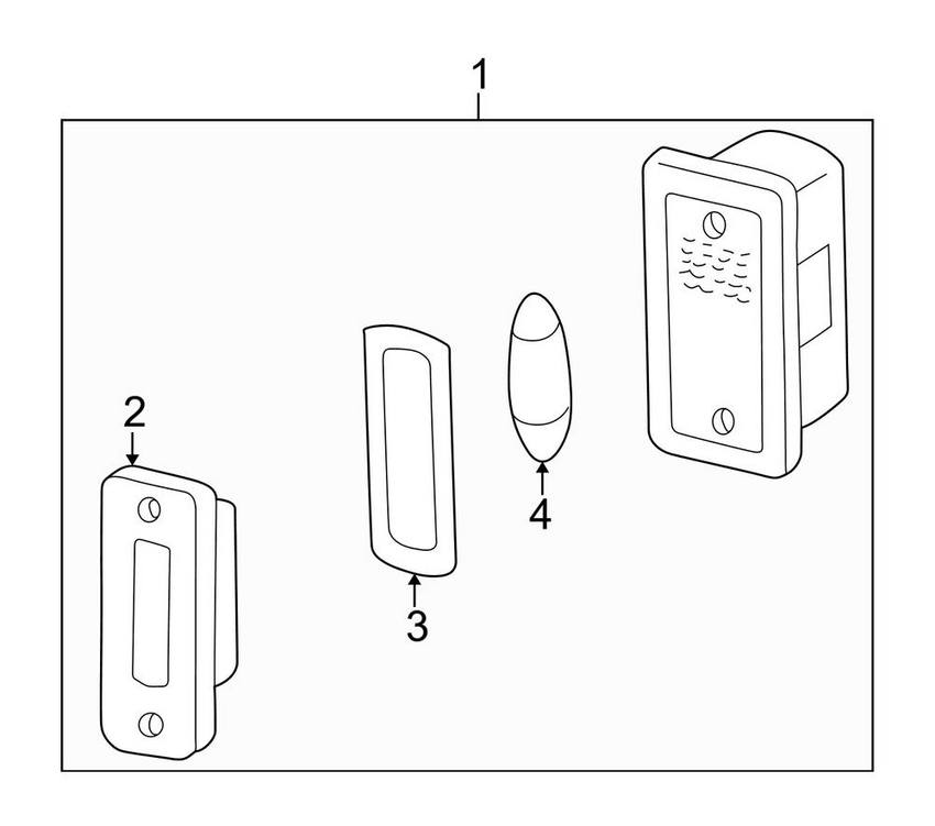Mercedes License Plate Light Assembly – Rear 4638200356 Genuine ...