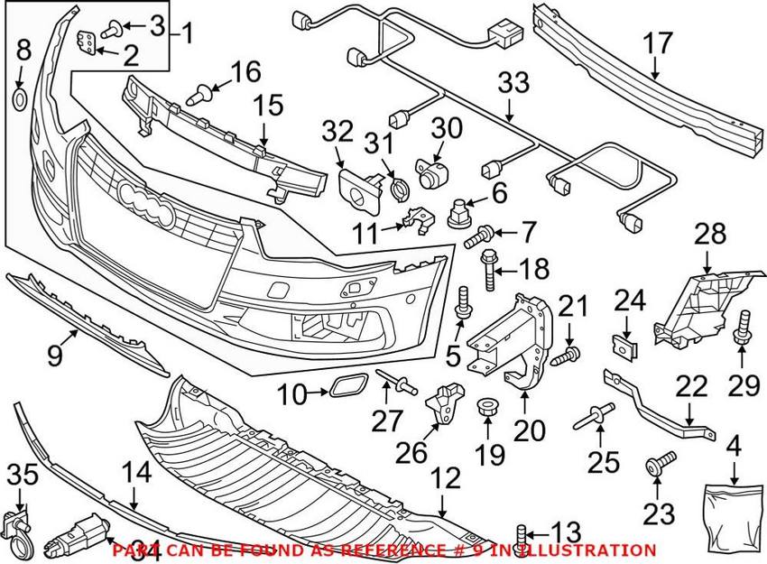 Grille – Front Lower Genuine VW/Audi 4G0807683