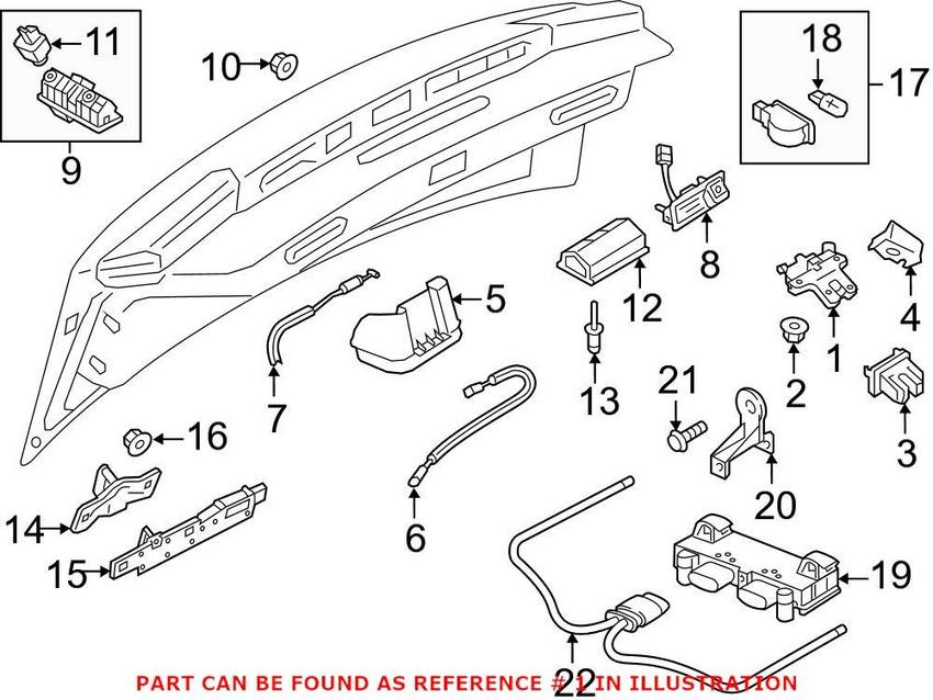 Audi Trunk Lock Actuator Motor 4H0827505A Genuine VW/Audi 4H0827505A