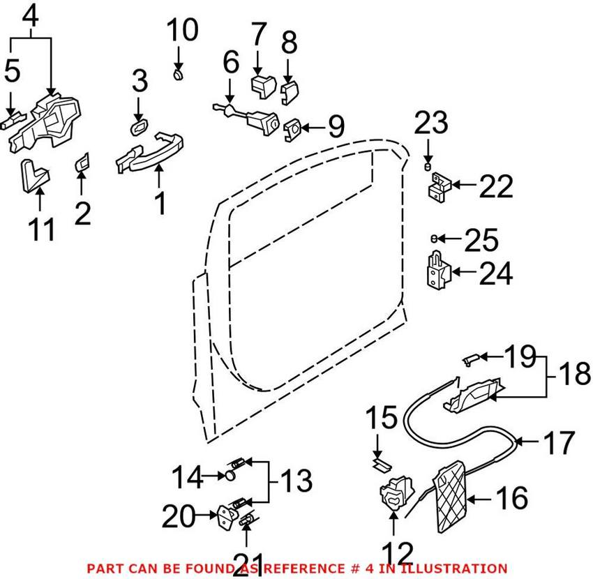 Audi Exterior Door Handle Base – Front Passenger Side 4L1837886H ...