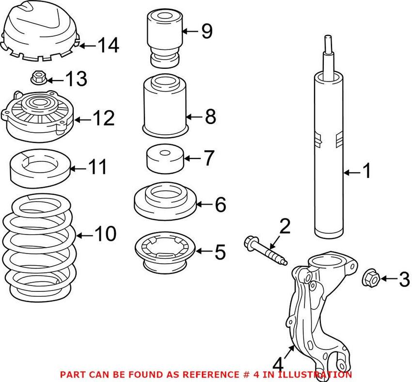 Suspension Strut Fork – Front Passenger Side Genuine VW/Audi 4M0413038H