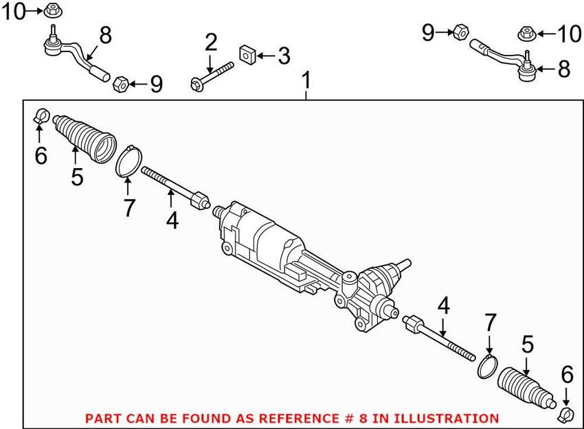 Audi Steering Tie Rod End – Driver Side Outer 4M0423811D Genuine VW ...