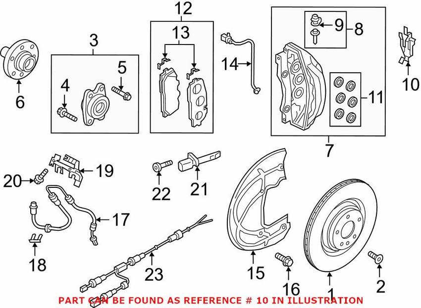 Audi Disc Brake Anti-Rattle Clip – Front 4M0615269B Genuine VW/Audi ...