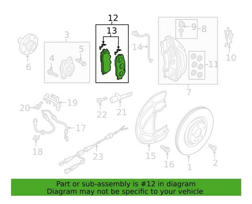 Audi Disc Brake Pad Set – Front 4M0698151T Genuine VW/Audi 4M0698151T