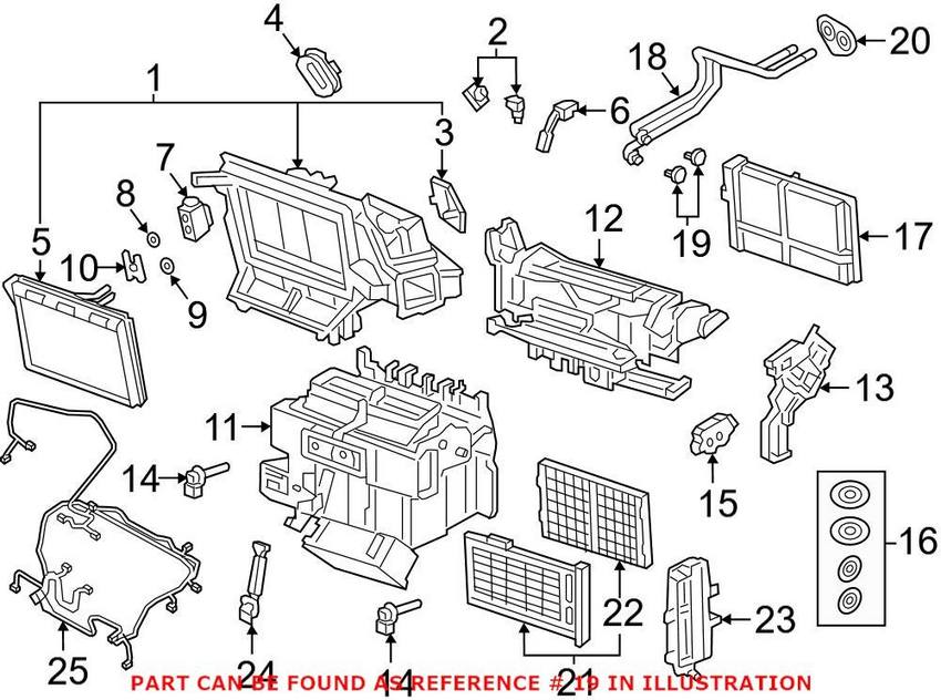 Audi HVAC Heater Hose Outlet Tube Hardware Kit 4M0898037B Genuine VW ...