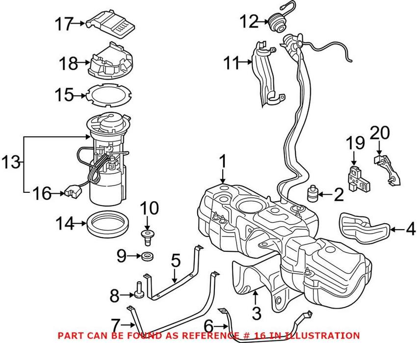 Audi Fuel Sender and Hanger Assembly 4M0919671C Genuine VW/Audi 4M0919671C