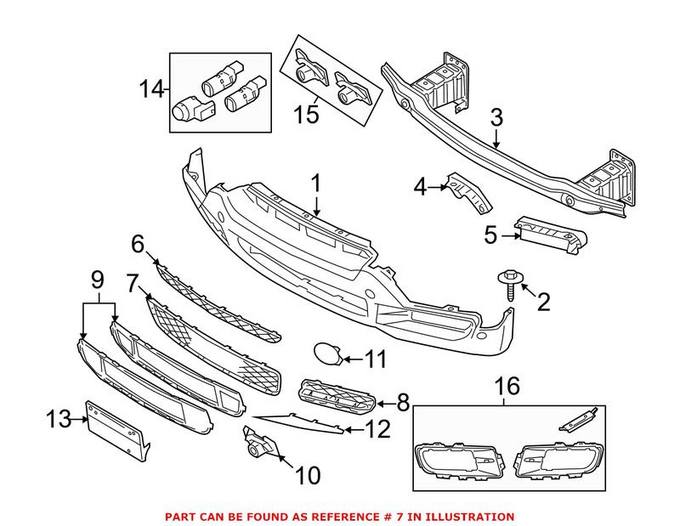 Grille – Front Lower Genuine BMW 51117163957