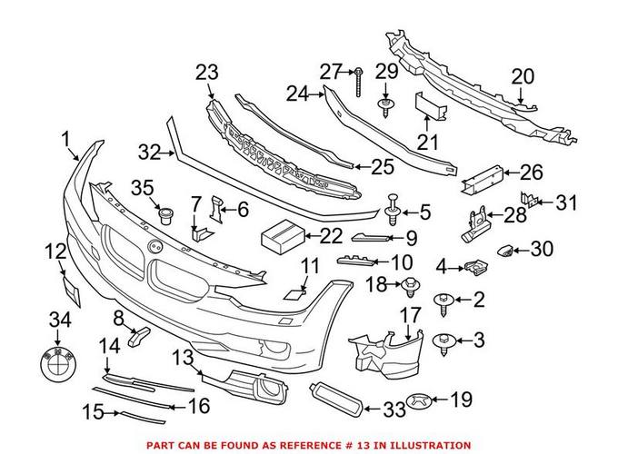 BMW Fog Light Trim = Front Driver Side 51117281917 Genuine BMW 51117281917