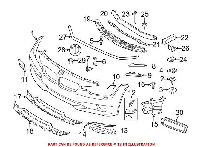 BMW Fog Light Trim Genuine BMW 51117293798