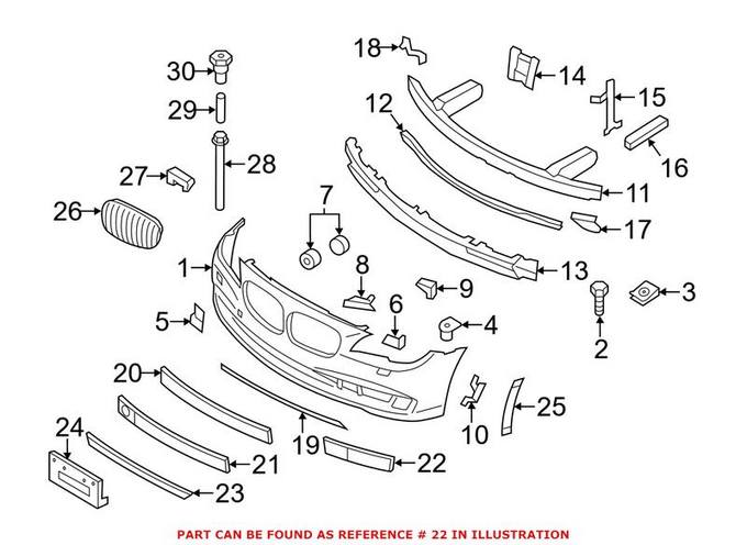 Grille – Front Passenger Side Lower Genuine BMW 51117295268