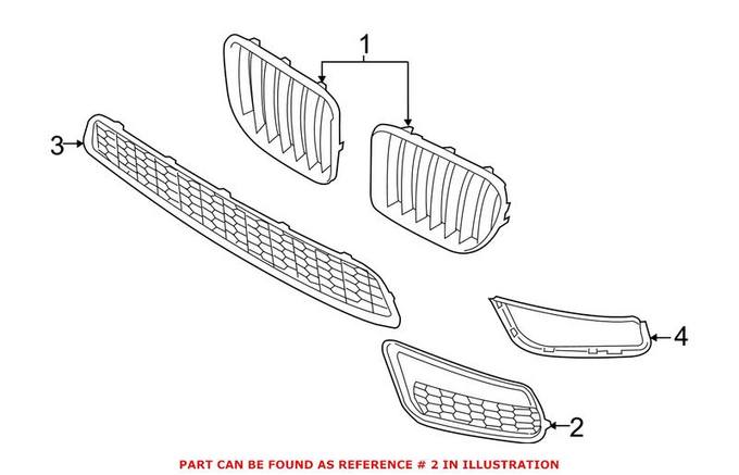 BMW Grille – Front Lower Outer 51117845542 Genuine BMW 51117845542