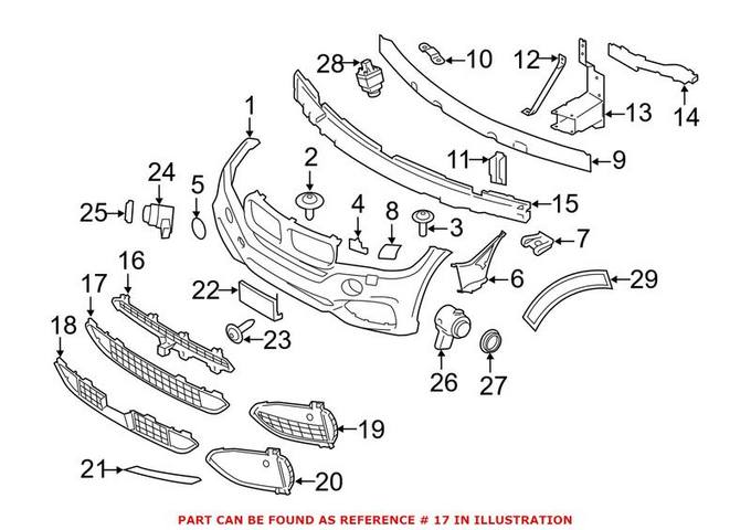 Grille – Front Lower Genuine BMW 51118054012
