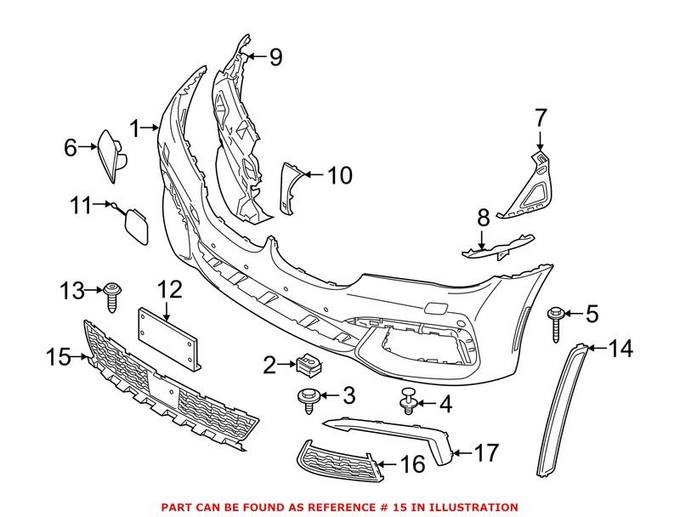 BMW Grille – Front Lower 51118061124 Genuine BMW 51118061124