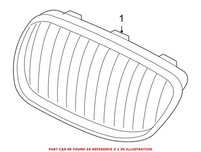 BMW Grille – Front Passenger Side Upper 51137254968 Genuine BMW 51137254968