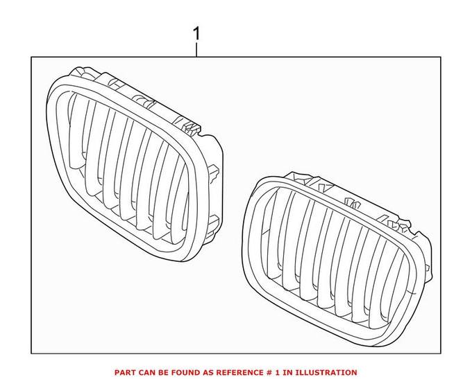 BMW Grille – Front Passenger Side 51137305590 Genuine BMW 51137305590