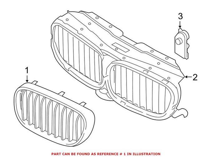 BMW Grille – Front Driver Side Upper 51138065541 Genuine BMW 51138065541