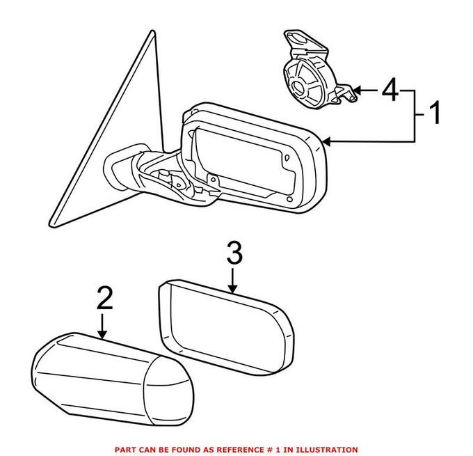 Door Mirror – Front Driver Side Genuine BMW 51167003437