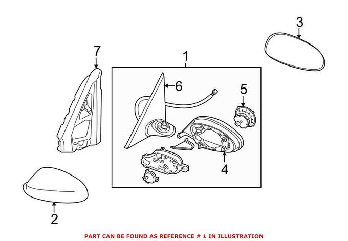 BMW Door Mirror – Driver Side 51167282631 Genuine BMW 51167282631