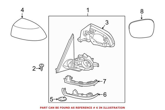BMW Door Mirror Cover = Front Driver Side Lower 51167327909 Genuine BMW ...