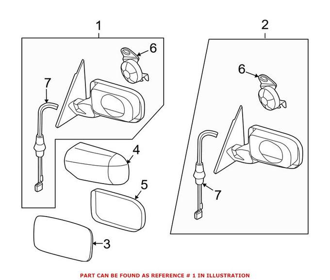 BMW Door Mirror – Front Driver Side 51167890825 Genuine BMW 51167890825