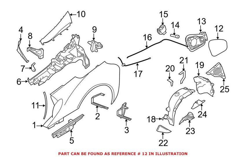 BMW Fuel Filler Door – Rear 51177372955 Genuine BMW 51177372955