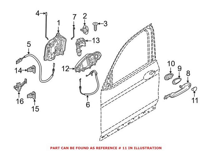 Exterior Door Handle Cover = Front Driver Side Genuine BMW 51217489343