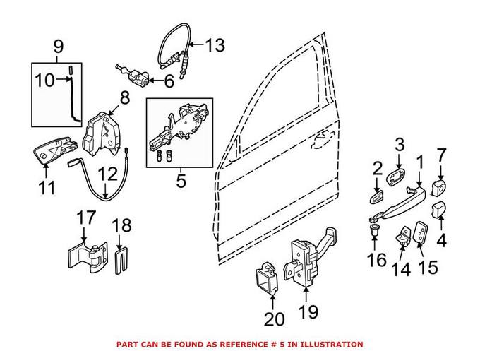 BMW Exterior Door Handle Base = Front Passenger Side 51227199836 ...