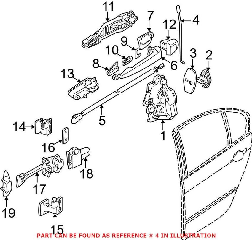 Door Lock Rod – Rear Driver Side Genuine BMW 51228212171