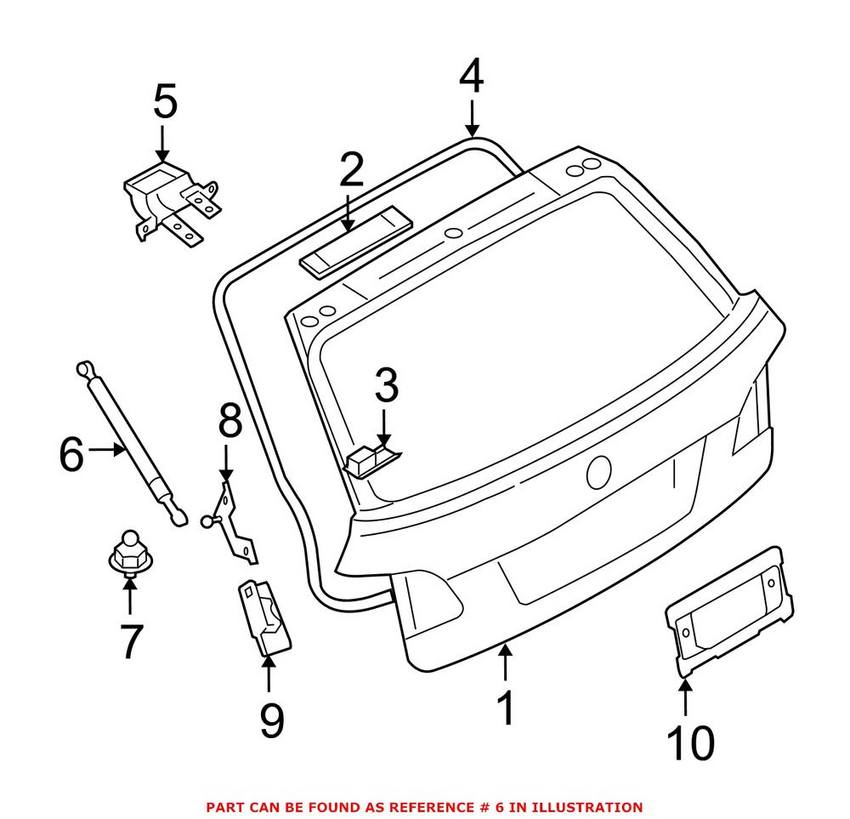 BMW Hatch Lift Support Genuine BMW 51247178273