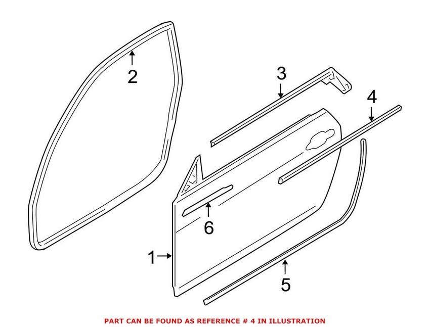 Window Channel Cover – Front Passenger Side Genuine BMW 51337173552