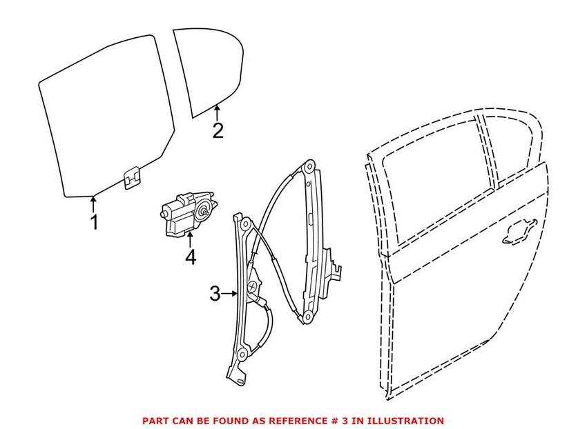 BMW Window Regulator – Rear Driver Side 51357197923 Genuine BMW 51357197923
