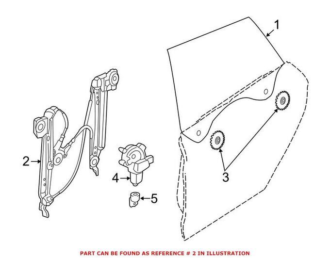 Window Regulator – Rear Passenger Side Genuine BMW 51357339590