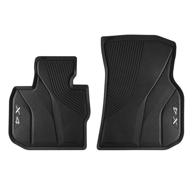 BMW Floor Mat Set – Front (Black – Rubber) Genuine BMW 51472451585
