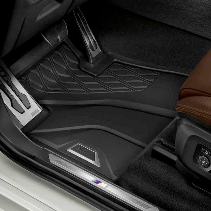 BMW Floor Mat Set – Front (Black – Rubber) Genuine BMW 51472458551