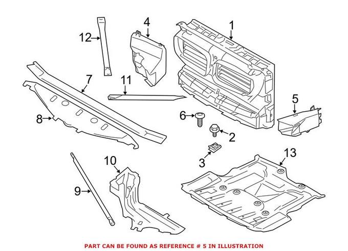 BMW Brake Air Duct – Front Passenger Right 51747331784 Genuine BMW ...