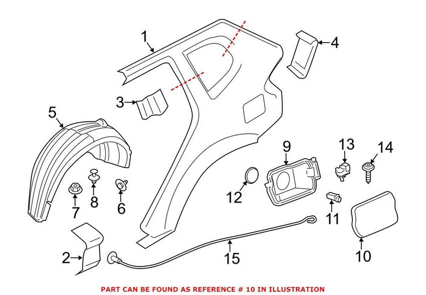 BMW Fuel Filler Door – Rear 51917339972 Genuine BMW 51917339972