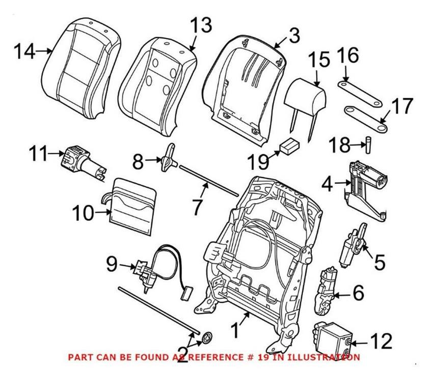BMW Headrest Hardware Kit 52109169585 Genuine BMW 52109169585