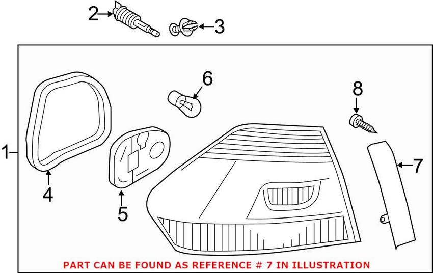 Tail Light Cover – Rear Driver Side Genuine VW/Audi 561945309