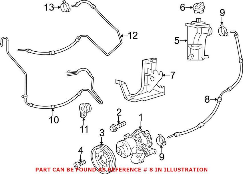 VW Power Steering Suction Hose 5C0422887E Genuine VW/Audi 5C0422887E