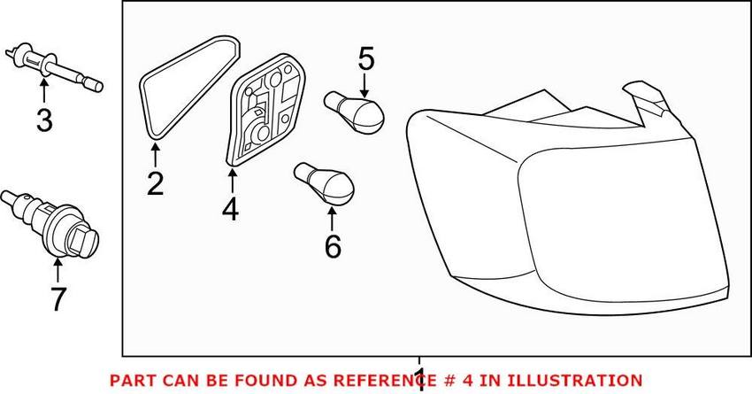 Tail Light Socket – Driver Side Outer Genuine VW/Audi 5C6945257