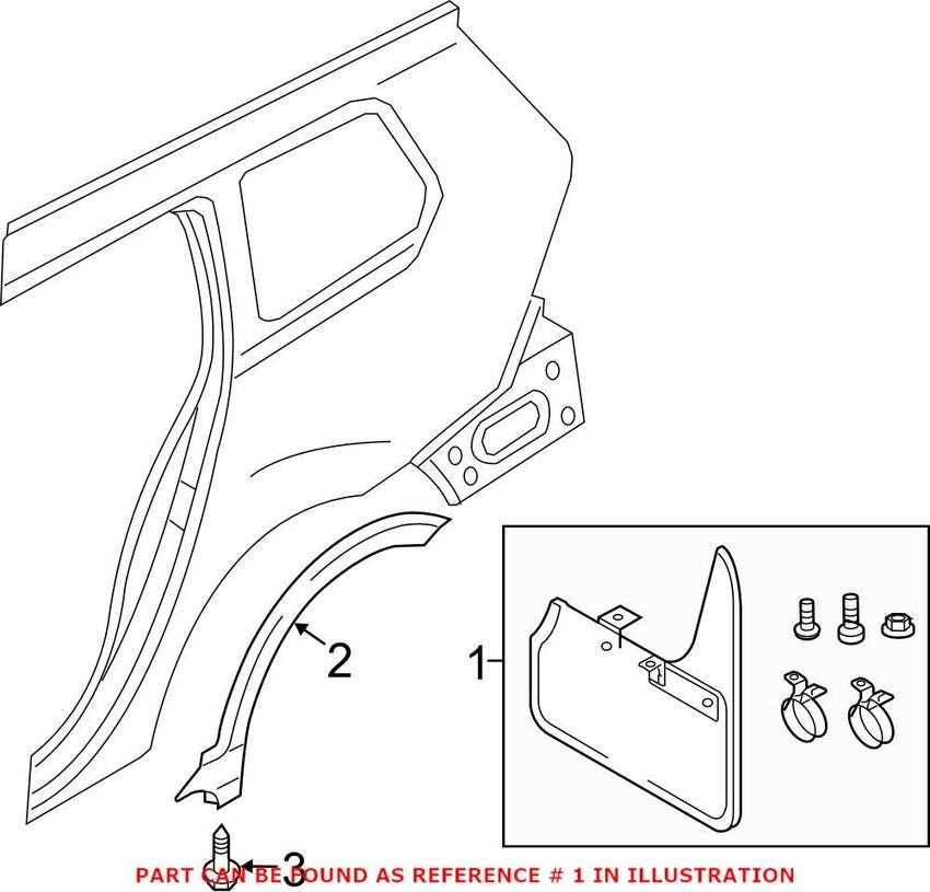 VW Mud Flap Kit – Rear 5G9075101A Genuine VW/Audi 5G9075101A
