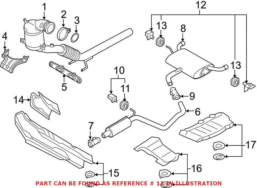 VW Exhaust System Hanger Bracket 5Q0253144E Genuine VW/Audi 5Q0253144E