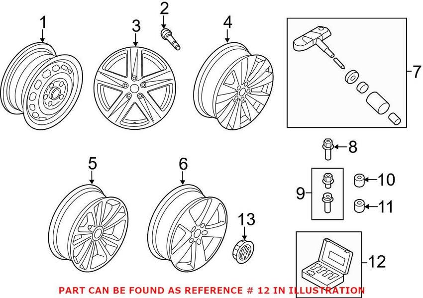 VW Wheel Lock Set 5Q0698137 Genuine VW/Audi 5Q0698137