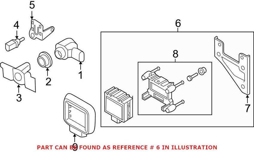 VW Cruise Control Distance Sensor 5Q0907561G Genuine VW/Audi 5Q0907561G