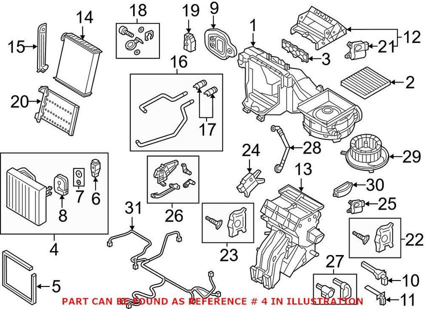 VW A/C Evaporator Core 5Q1816100A Genuine VW/Audi 5Q1816100A