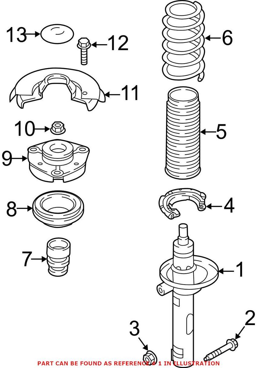 VW Suspension Strut – Front Genuine VW/Audi 5QM413031AA