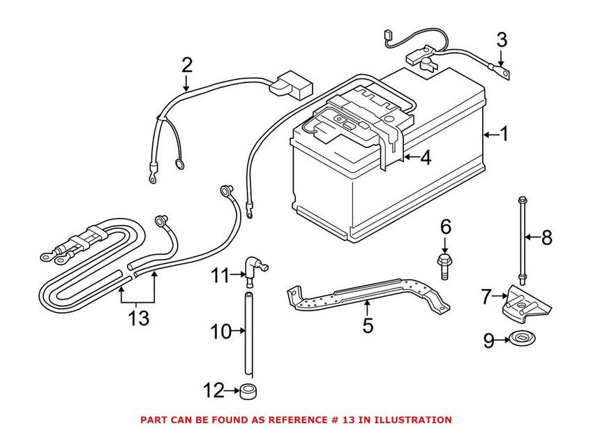 BMW Battery Cable Genuine BMW 61129125036